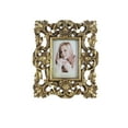 DecMode 4" x 6" Handmade Intricate Carved Gold Scroll Photo Frame (2 ...