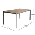 GDF Studio Becker Outdoor Aluminum and Wood Rectangular Dining Table ...