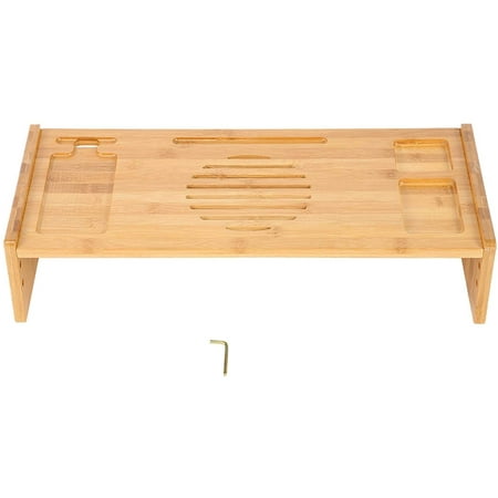 Bamboo Monitor Stand Riser Desktop Laptop Shelf Rack Home Office ...