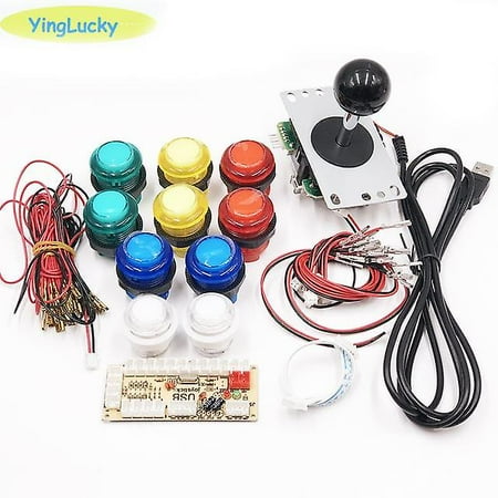 2 Players joystick arcade diy kit led parts button + joysticks + usb ...