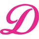 3.75in x 3in Pink Cursive D Monogram Sticker Fancy Vinyl Vehicle ...