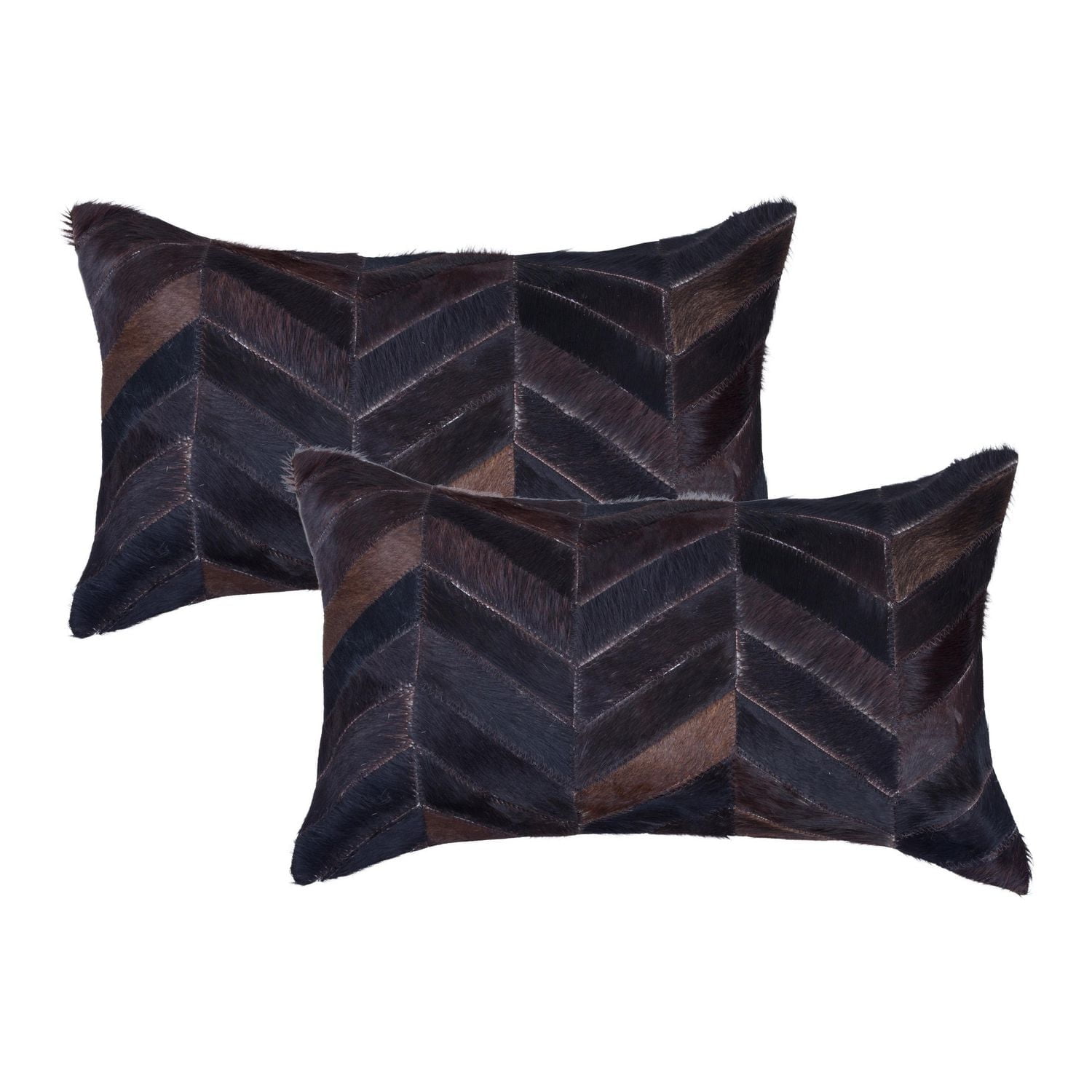Click here for H-Natural Torino Chevron Cowhide Pillow 12X20 2-Pa... prices