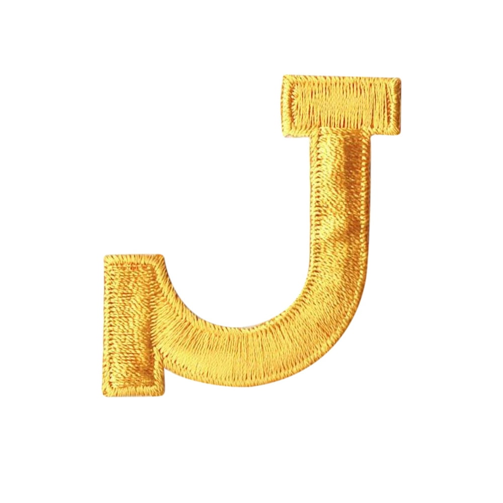 Alphabet Letter - J - Color Yellow - 2" Block Style - Iron On ...