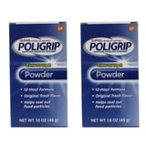 2 Pack Super Poligrip Extra Strength 12h Denture Adhesive Powder, 1.6 ...