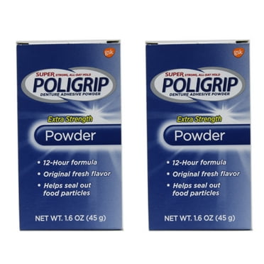 Super Poligrip Extra Strength 12h Denture Adhesive Powder, 1.6 oz ...
