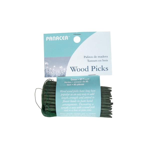 Wood Floral Picks 2.5 60pk Green - Walmart.com
