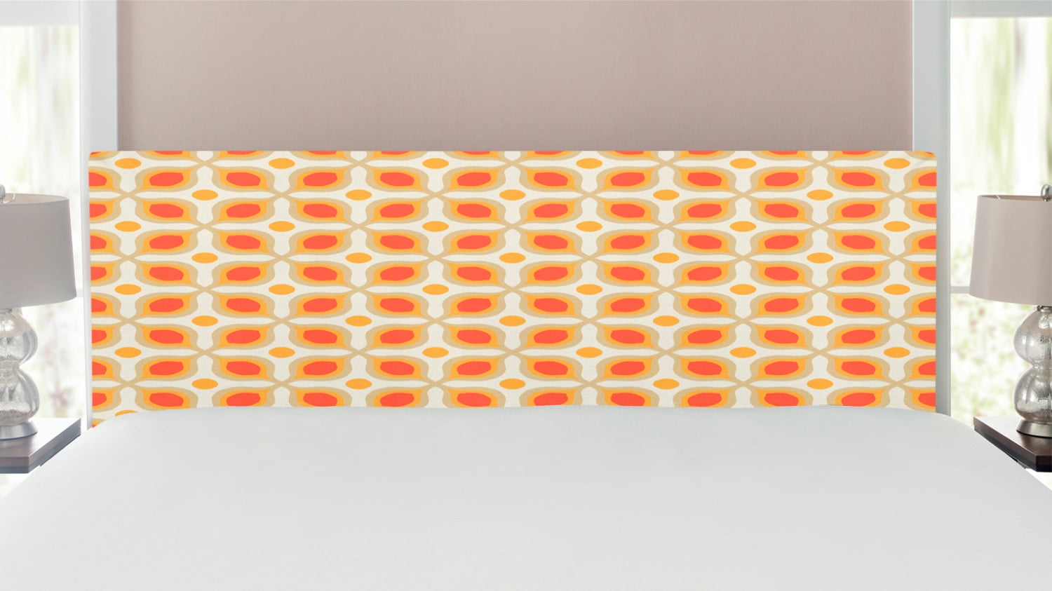 Geometric Headboard, Linked Bold Geometric Shapes 70s Vintage ...
