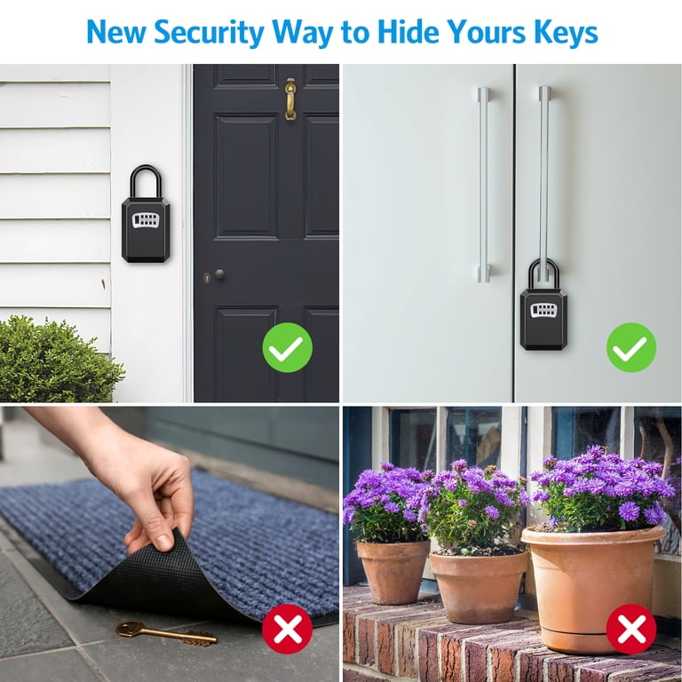Key Safe For Wall Wall Mounted Metal Key Box 4 Digit Code Combination