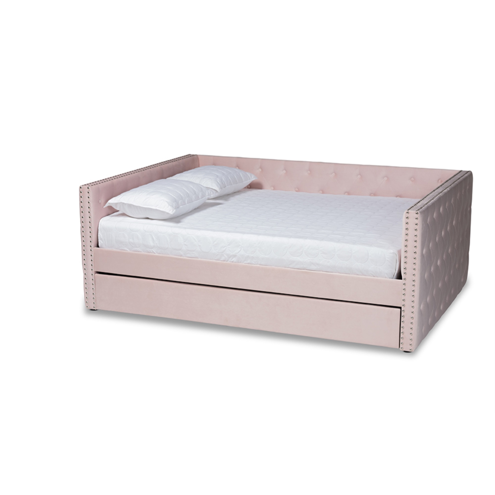 Baxton Studio Larkin Modern and Contemporary Pink Velvet Fabric ...