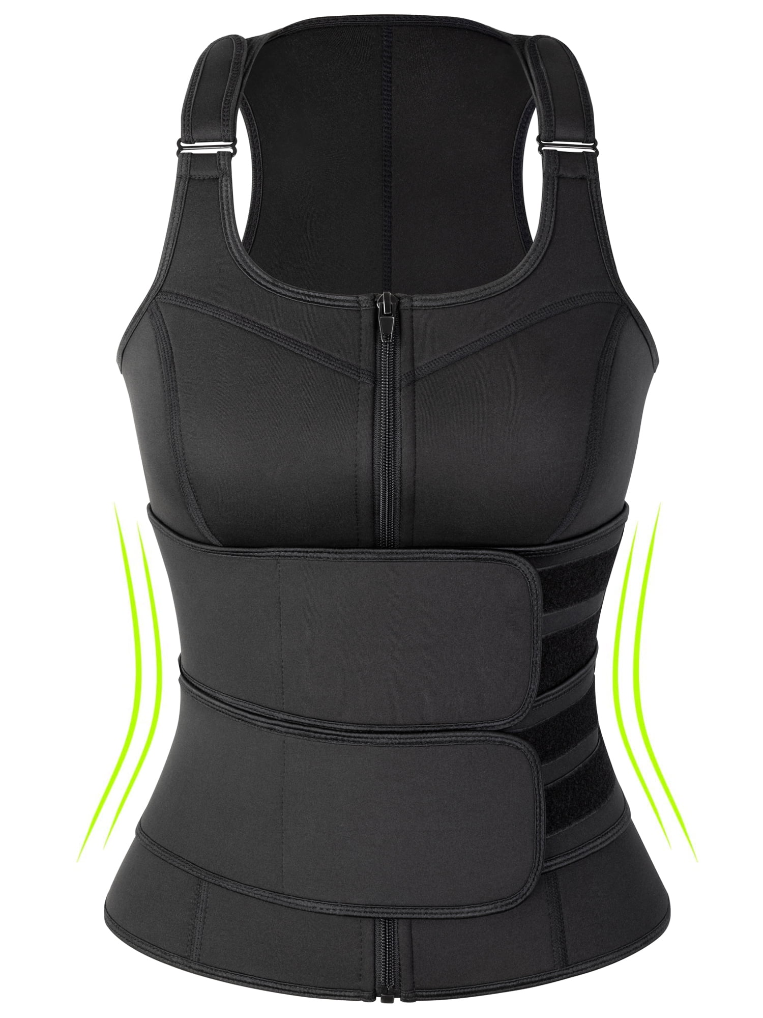 MISS MOLY Women's Workout Waist Trainer Vest Zipper Body Shaper with ...