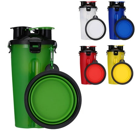 Dual-Chamber Water Cup Food Purpose Portable Bottle Pet Outdoor Pet ...