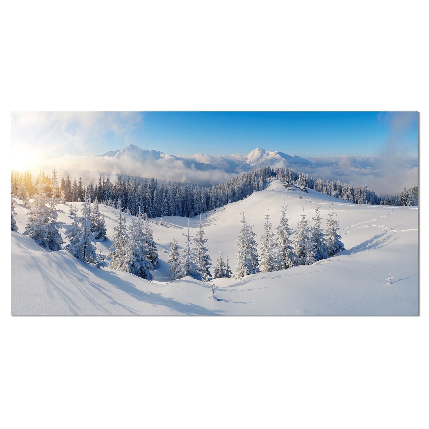 Click here for Designart Winter Mountains Panorama Canvas Wall Ar... prices