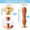6Pcs 6 Styles Brass Seal Stamp Head with 1Pc Pear Wood Handle for DIY ...