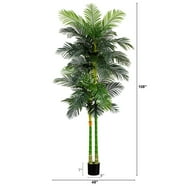 Nearly Natural 8ft. UV Resistant Artificial Double Robellini Palm Tree ...