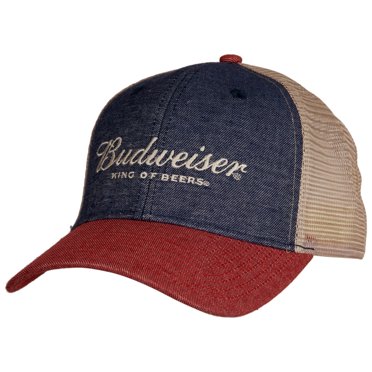Budweiser Beer Label & All Over Ribbons Reversible Text Bucket Hat ...