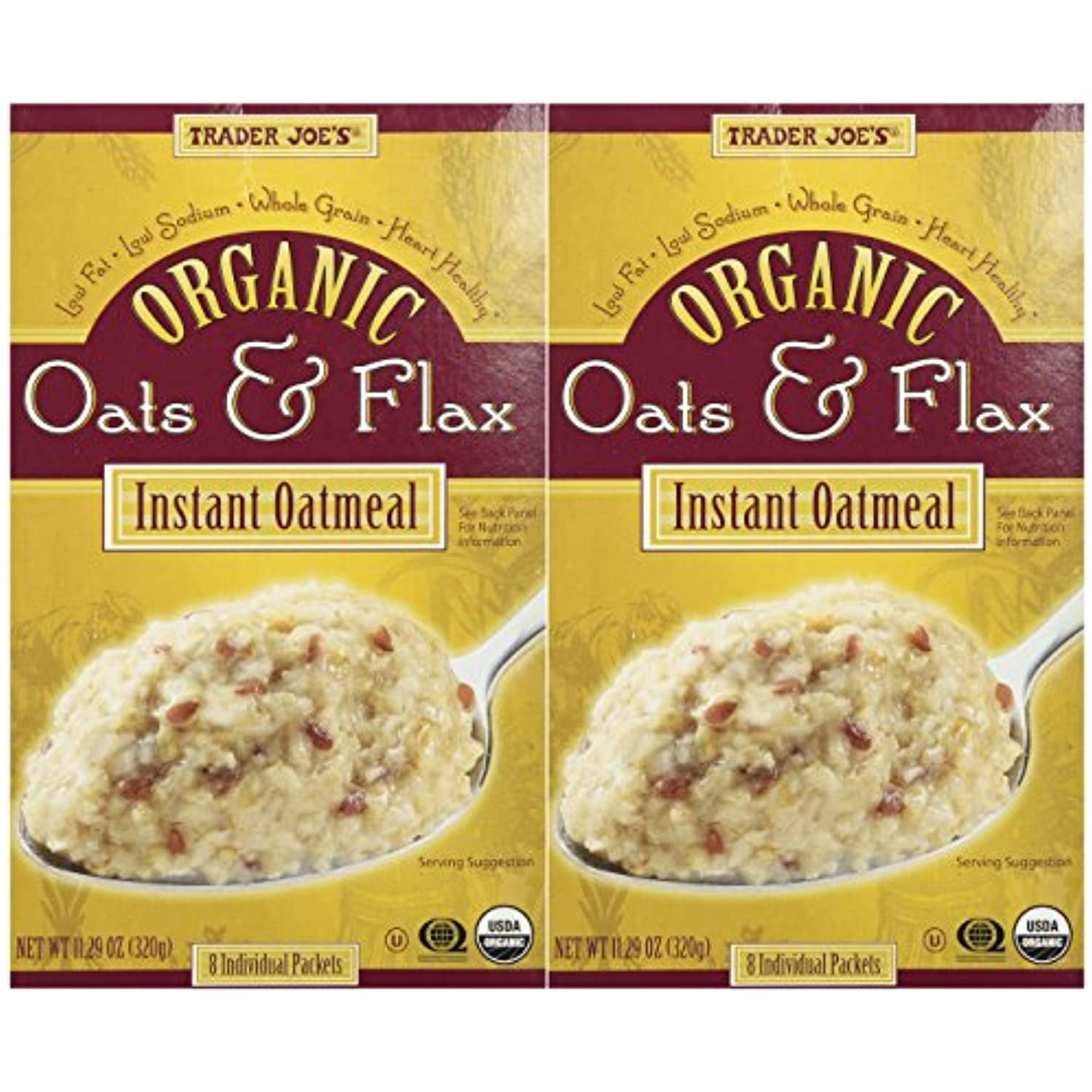 TJ Organic Oats And Flax Instant Oatmeal, 11.29 Ounce, (Pack Of 2 ...