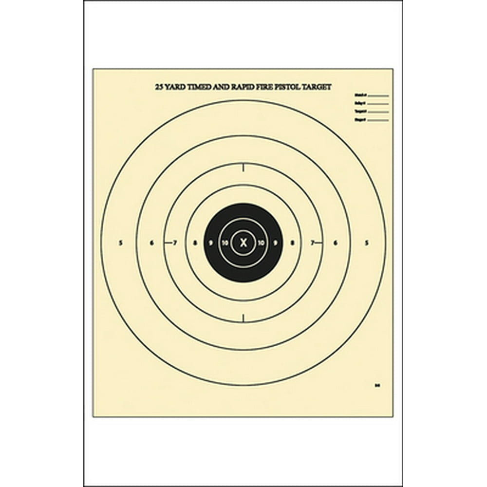12 Pcs, 25-Yard Timed And Rapid Fire Pistol Target (B-8) Heavy Tag ...