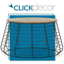 ClickDecor Lydia Matte Black Wireframe Round Coffee Table in Black ...