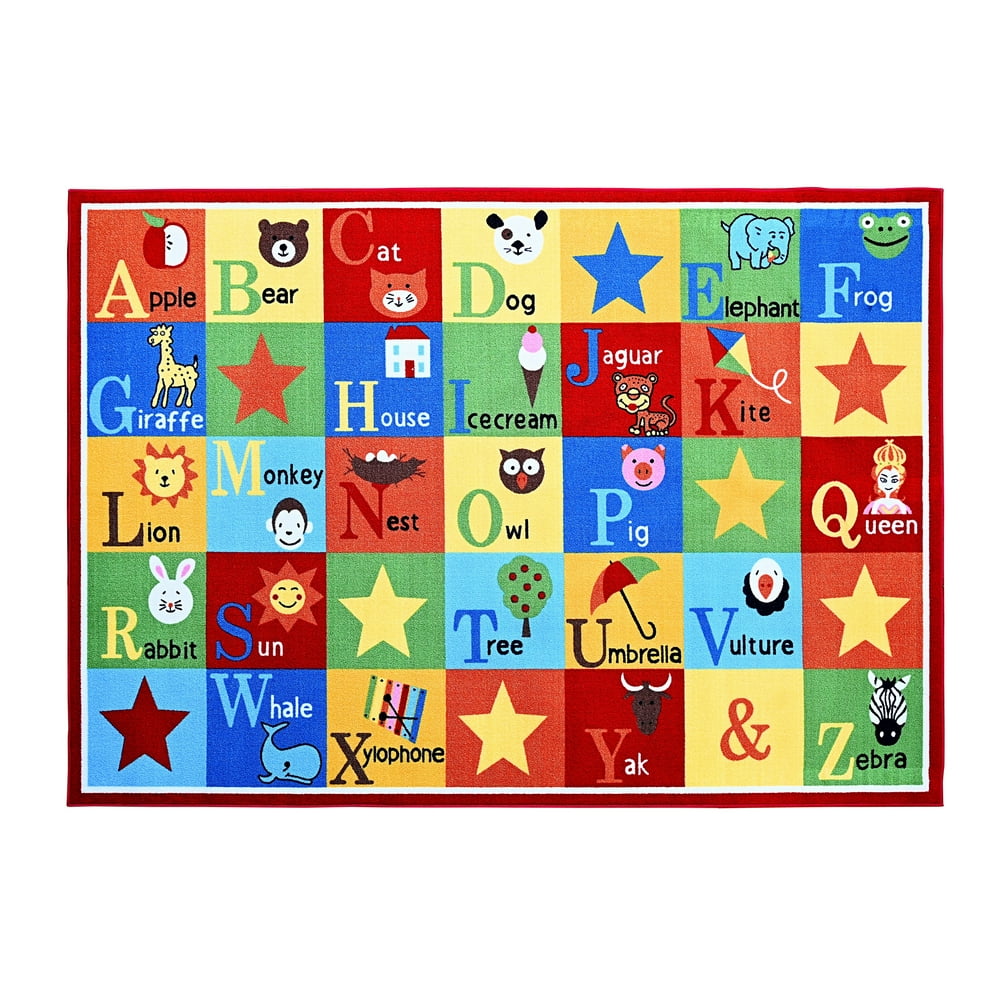 Furnish My Place 745 ABC With Animal 7'10"x11' Area Rug for Kids ...