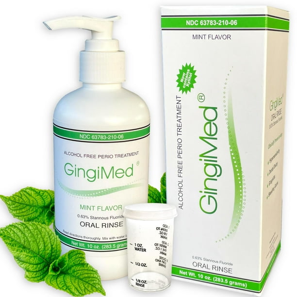 Enjuague dental Gingi Med con sabor a menta, 300 ml, flúor estañoso ...