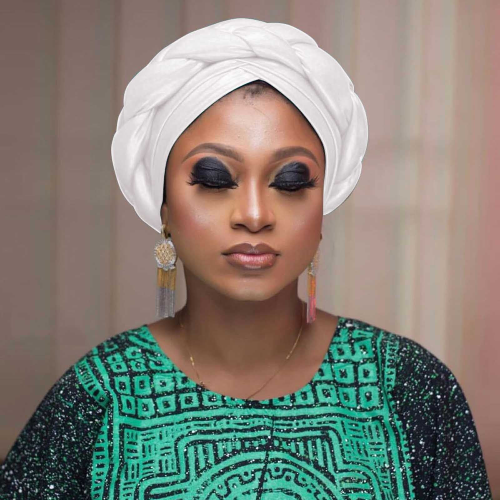 Dyfzdhu Fashion Women Beading Braid Hat Ruffle Cancer Beanie Wrap Cap ...