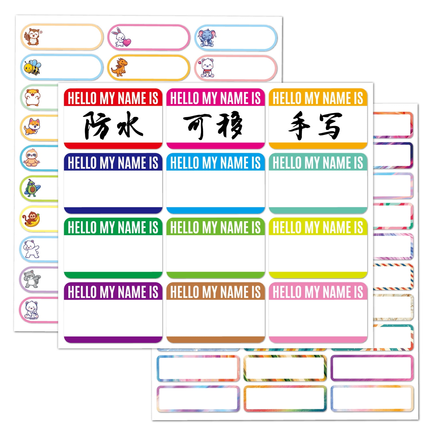 10 Sheets of Name Tag Stickers Writable Name Tags Adhesive Category ...