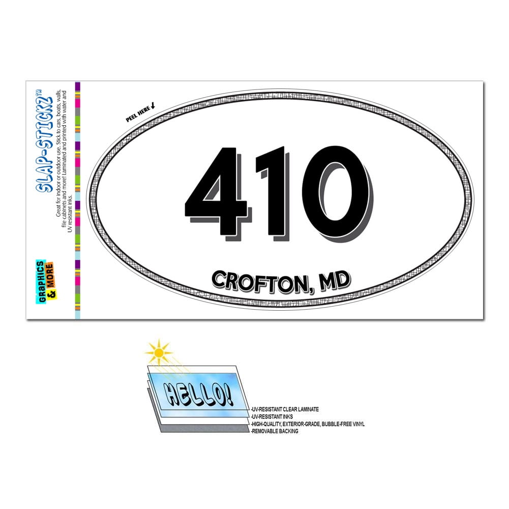 410 Crofton MD Maryland Oval Area Code Sticker Walmart 410-crofton-md-maryland-oval-area-code-sticker-walmart