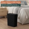 3 Gallon Paper Rope Bathroom Trash Can,Small Wicker Trash Cans with Lid ...