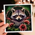 3drose, a Raccoon Surrounded by a Wreath Tennessee Purple Coneflower, 6 ...