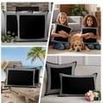 Black Geometric Outdoor Pillow Covers 16x16 Set of 2,Waterproof Patio ...