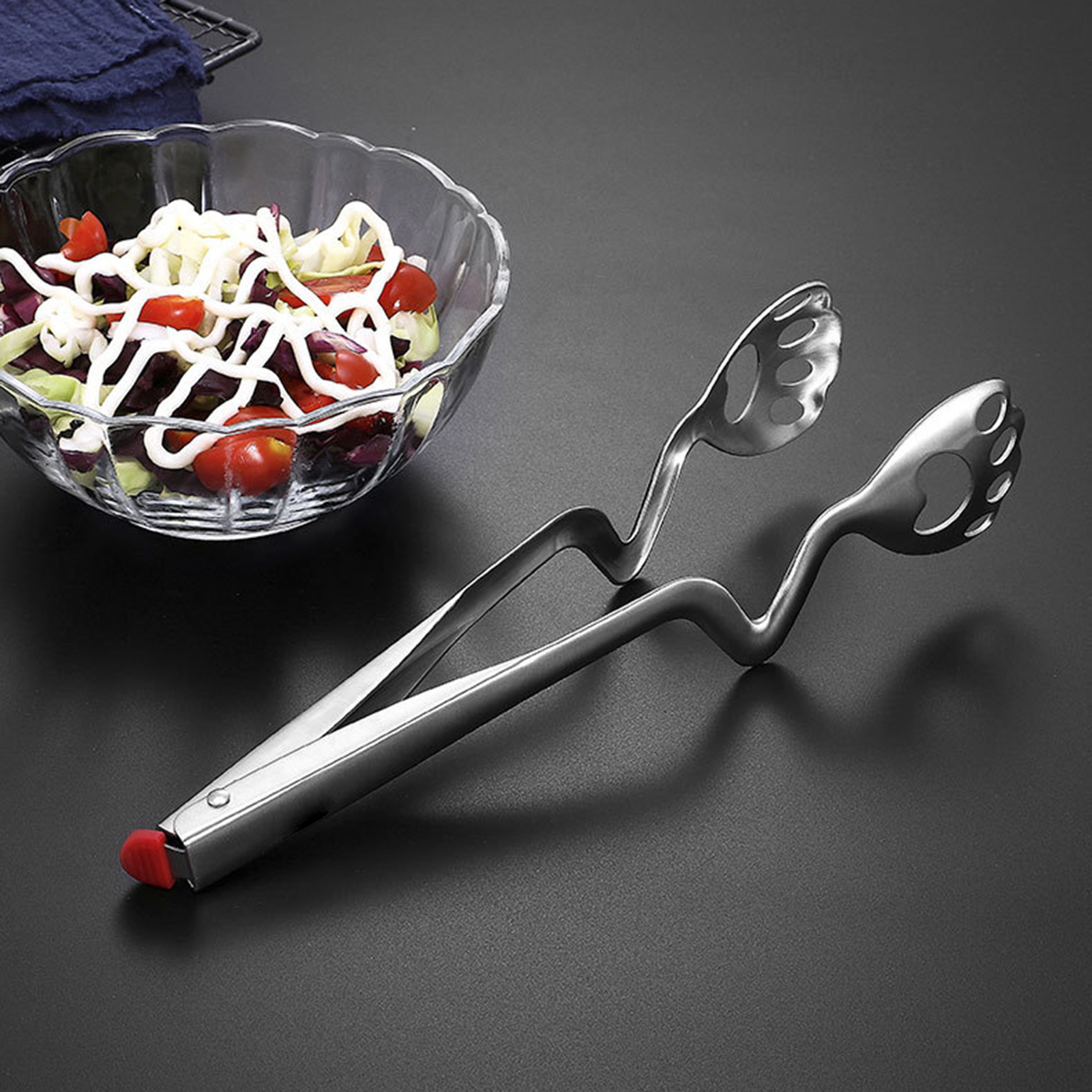 SPRING PARK BBQ Tongs Serving Bread Clamp Food Clip Stainless Steel ...