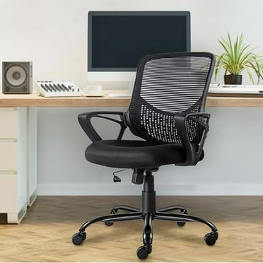 HOMCOM Modern Computer Desk Office Chair with Upholstered PU Leather ...