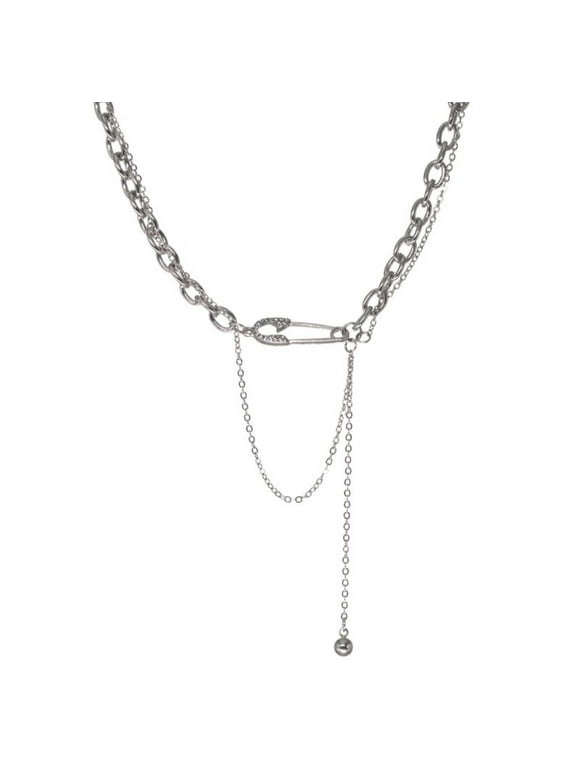 Safety Pin Chain Necklace