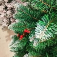 60Cm Flocked Christmas Tree With Red Berries And Pinecones, Pvc And ...