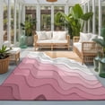 Abstract Area Rugs 6x9ft Pink Gradient Ocean Beach Waves Floor Rug Non ...