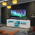 Seizeen TV Unit with 16-Color RGB LED Lights, 4 Open Shelves & 2 ...
