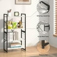 4 Tiers Adjustable Bookshelf White Faux Marble Organizer, Modern Small ...