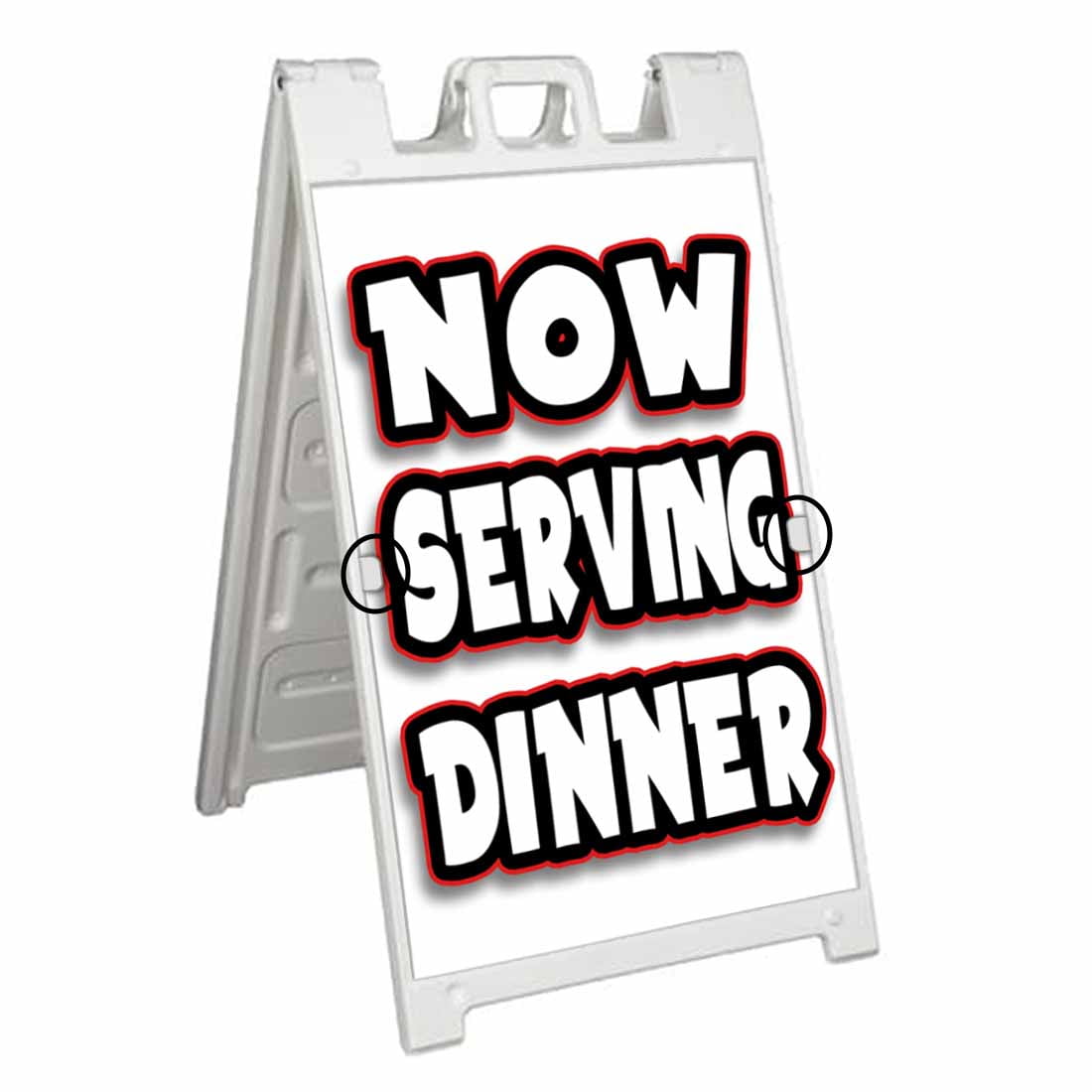 Now Serving Dinner (24" X 36") Deluxe A-Frame Signicade, Includes 2 ...