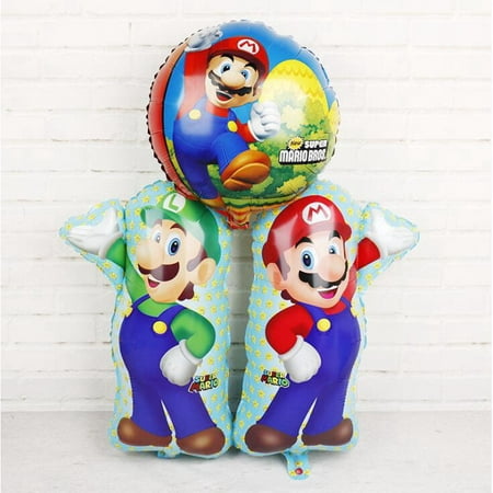 1pc Super Mario Balloon party Classic Toys Mario Bros Mylar foil ...