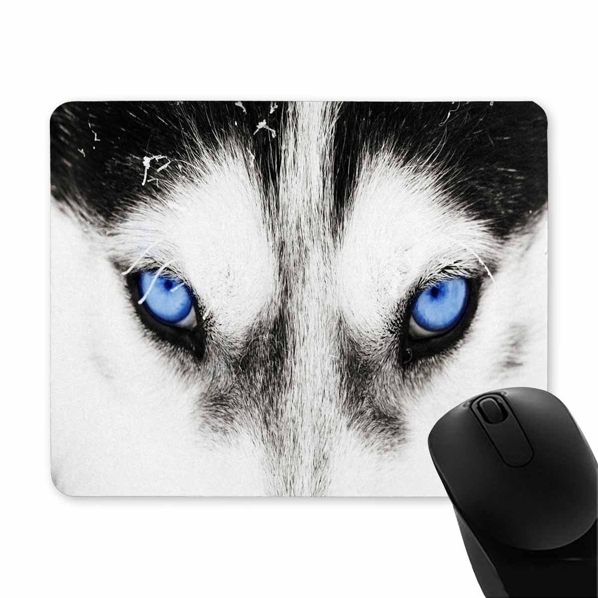 POP Mouse Pad Rectangle Non-Slip Rubber Close up on Blue Eyes of A ...