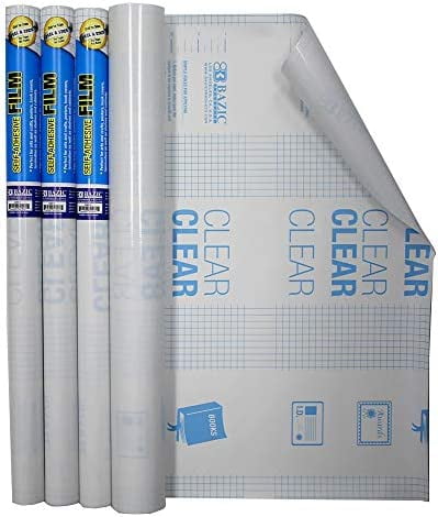 BAZIC Book Cover Clear Self Adhesive Bookcover 18" X 1.5 Yard (54 ...
