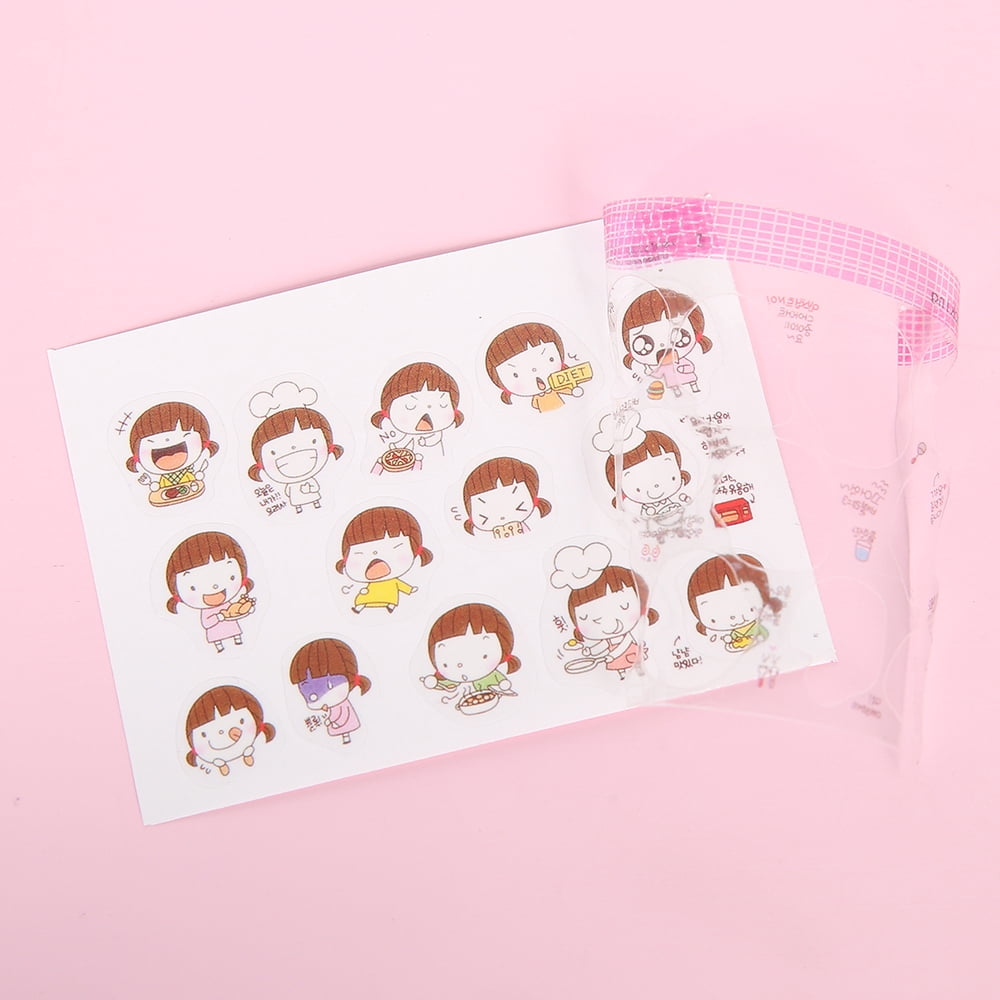 ZTOO New Cute Little Girl Expression Sticker Album Decoration DIY ...