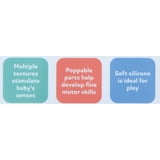 Nuby Silicone Block Poppers Sensory Teether Toy for Babies, Blue/Green ...