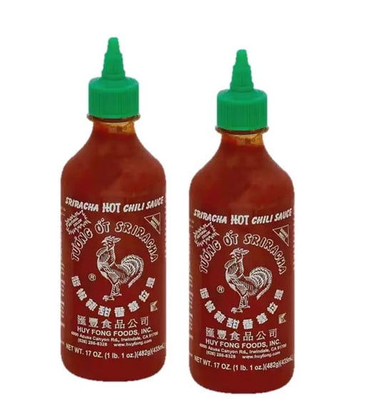 Huy Fong Sriracha Hot Chili Sauce 17 Oz Bottles 2 Pack