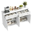 Homfa Kitchen Buffet Cabinet, White, Adjustable Shelf, 4-Doors, 2 ...