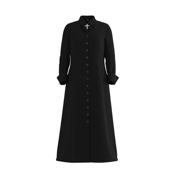 Graceart Women Clergy Cassock Robe For Church Cross Pastor Robes Priest Clerical Robe