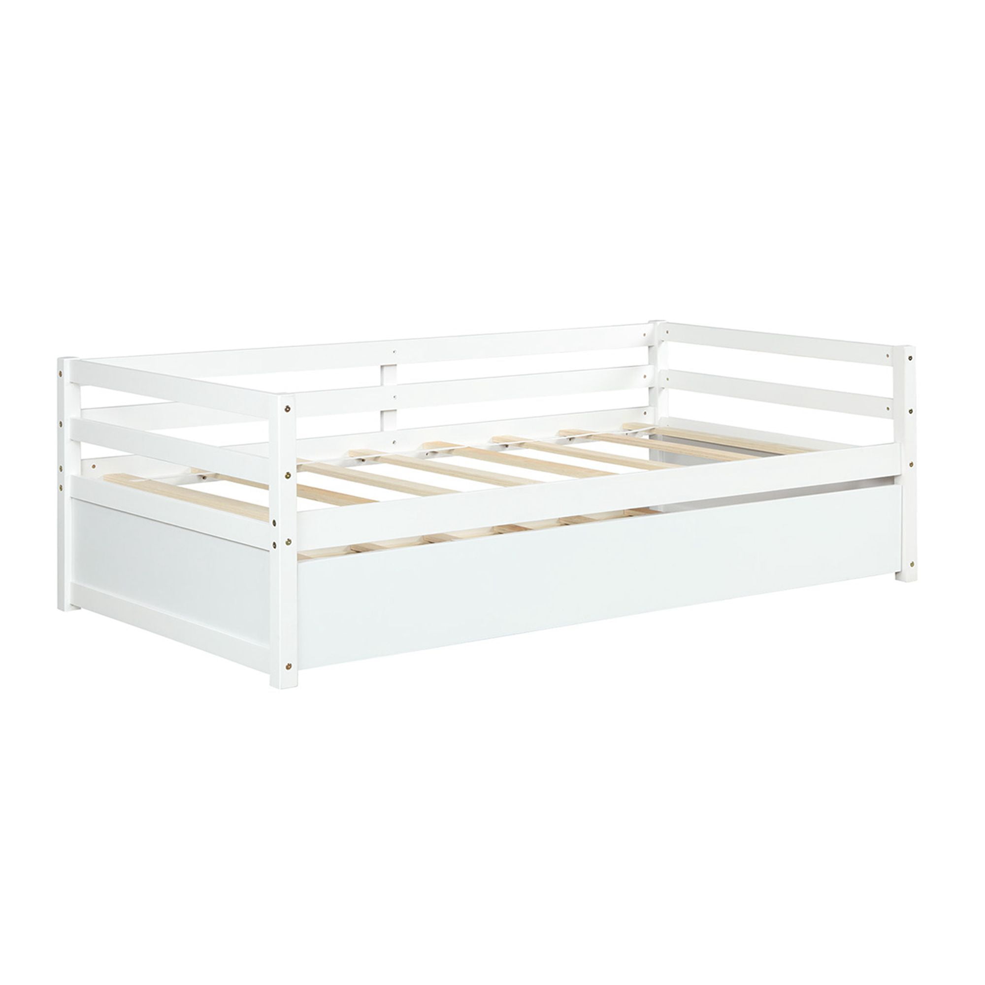 Click here for Costway Twin Size Trundle Daybed Wooden Slat Suppo... prices