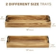 LotFancy Wood Decorative Tray with Metal Handles, 2 Wooden Vanity Trays ...
