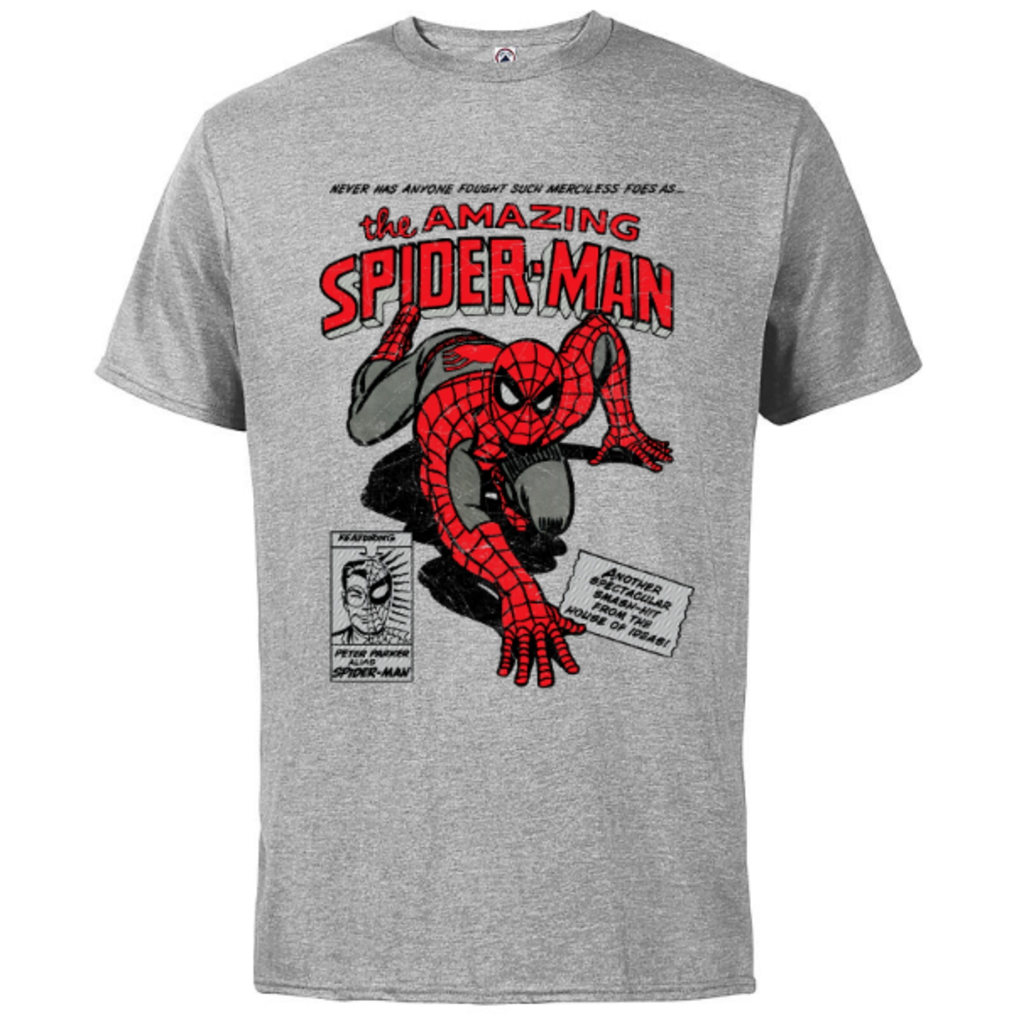 Marvel Spider-Man Retro Comic - Short Sleeve Cotton T-Shirt for Adults ...