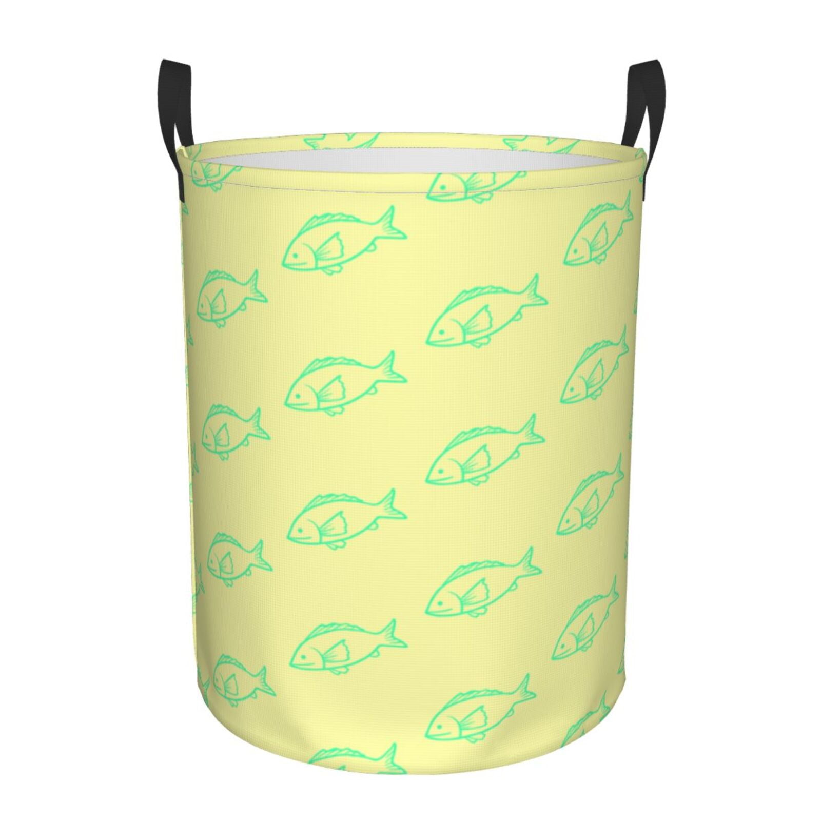 LNWH Laundry Basket, Yellow Fish Seamless Pattern Foldable Laundry ...